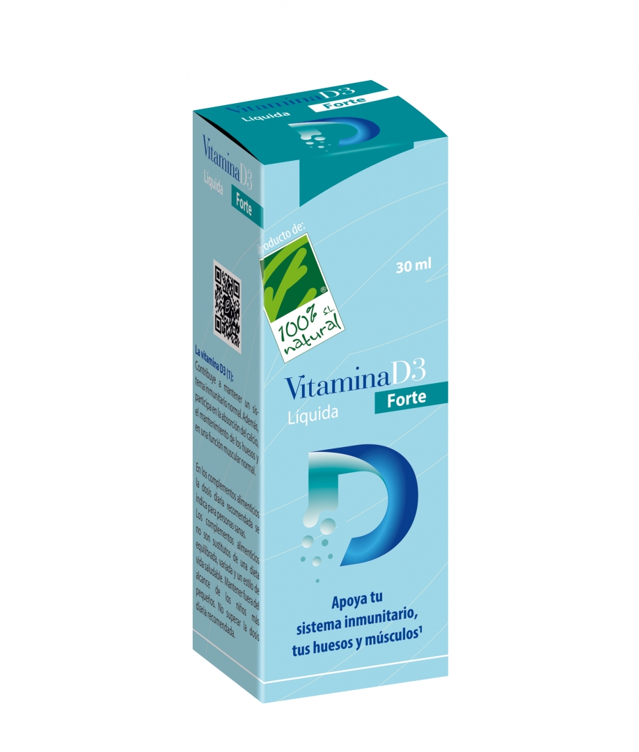 Vitamina D3 Líquida Forte. Frasco De 30 Ml, Cien por Cien Natural - El ...